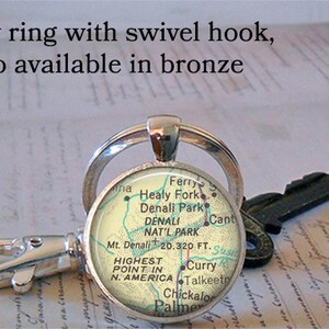 Denali National Park Map Necklace, Map Jewelry Mt Denali Map Alaska Map ...