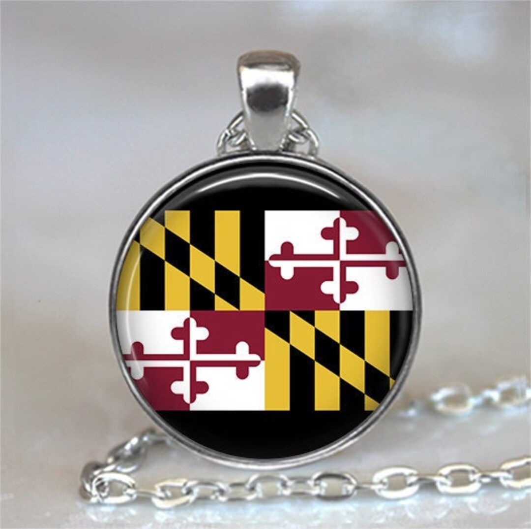Maryland Flag Necklace or Key Chain, Flag Pendant State Flag of ...