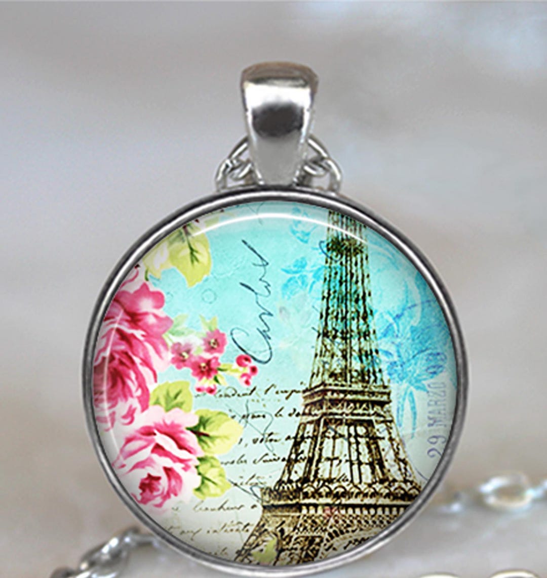 Teal Paris Pendant, Paris Necklace, Eiffel Tower Pendant Eiffel Tower ...