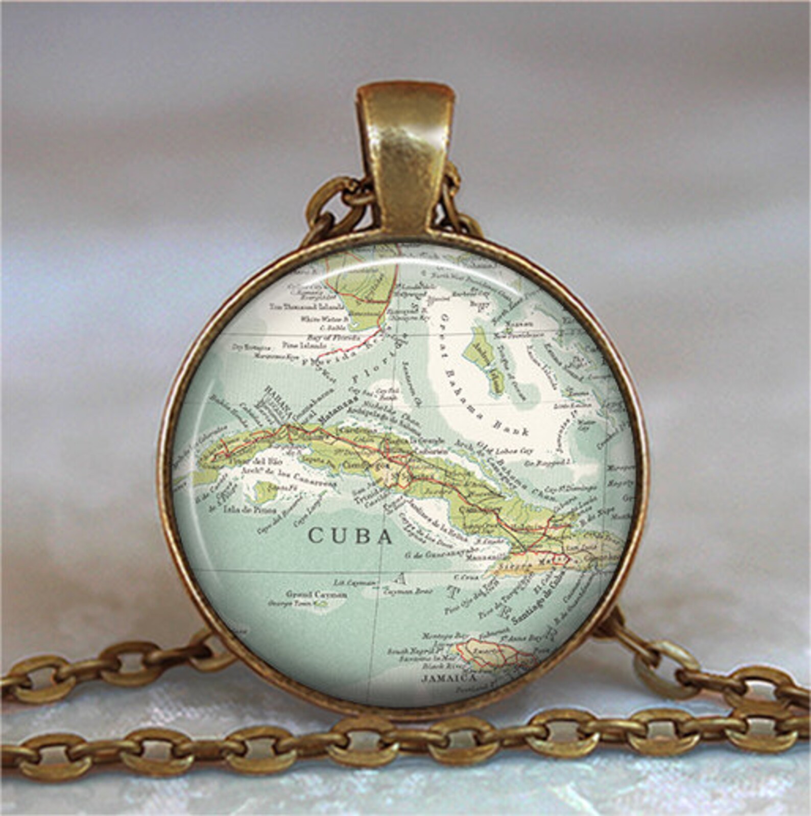 Cuba Map Pendant Cuba Map Necklace Map Jewelry Cuba - Etsy