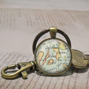 Cebu Philippines Map Necklace, Brooch or Key Chain, Tacloban Bohol ...
