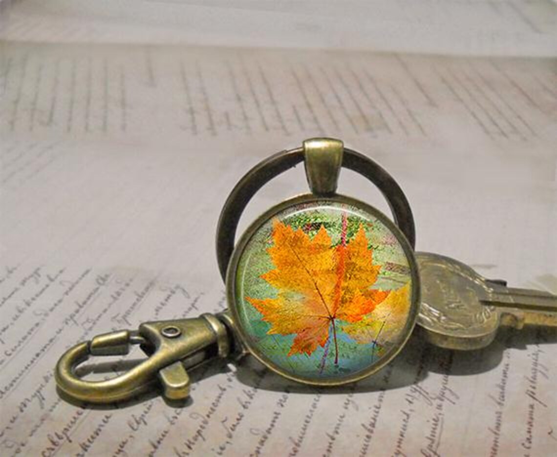 Maple Leaf Necklace, Key Chain or Brooch, Fall Leaves Autumn Leaf ...
