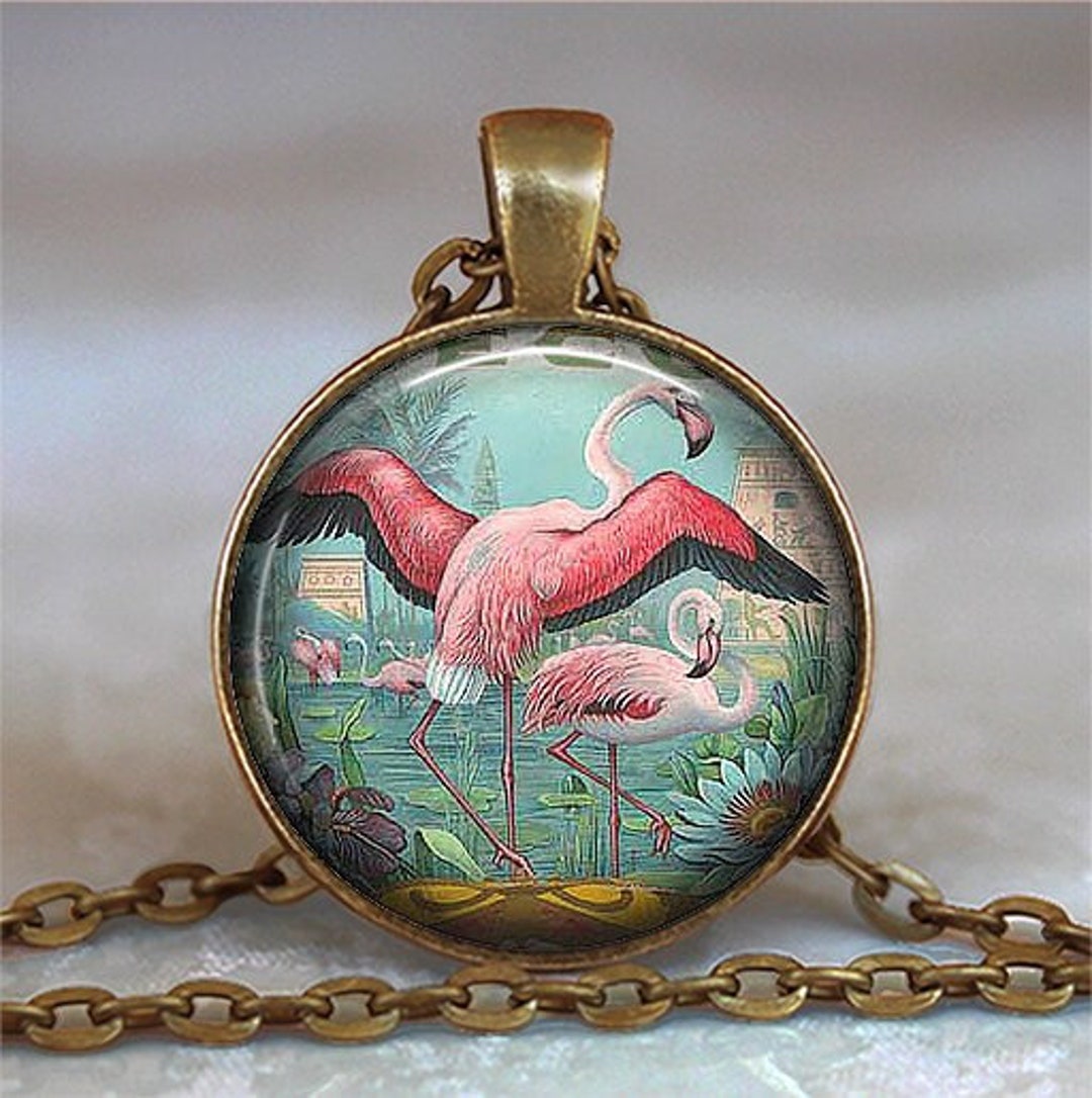 Flamingos in Paradise Necklace, Flamingo Necklace Flamingo Pendant ...