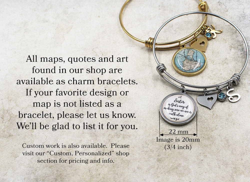 Australia Map Charm Bracelet Map Bracelet Bangle Bracelet Map | Etsy