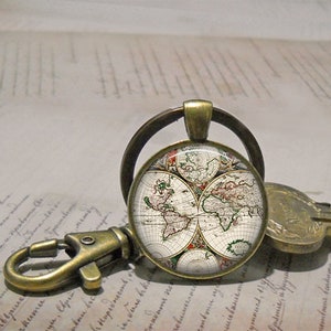 Antique World Map Pendant, World Map Necklace, Antique Map Jewelry, Map ...