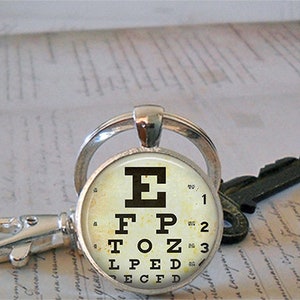 Eye Chart Necklace or Key Chain, Optometrist Optician Ophthalmic ...