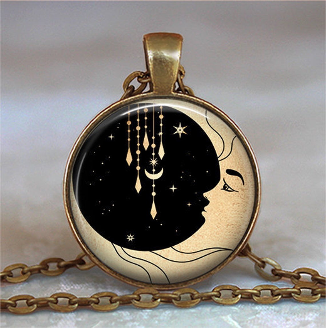 Magic Moon Necklace or Key Chain Crescent Moon Celestial - Etsy