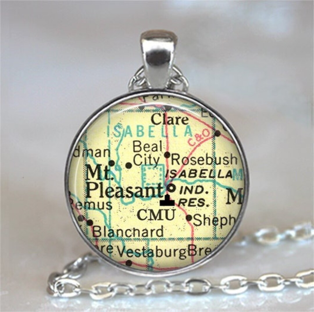 Central Michigan University Necklace or Key Chain, CMU Pendant Mt ...