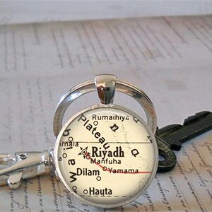 Riyadh, Saudi Arabia Map Necklace, Key Chain or Brooch, Dilam Hauta SA ...