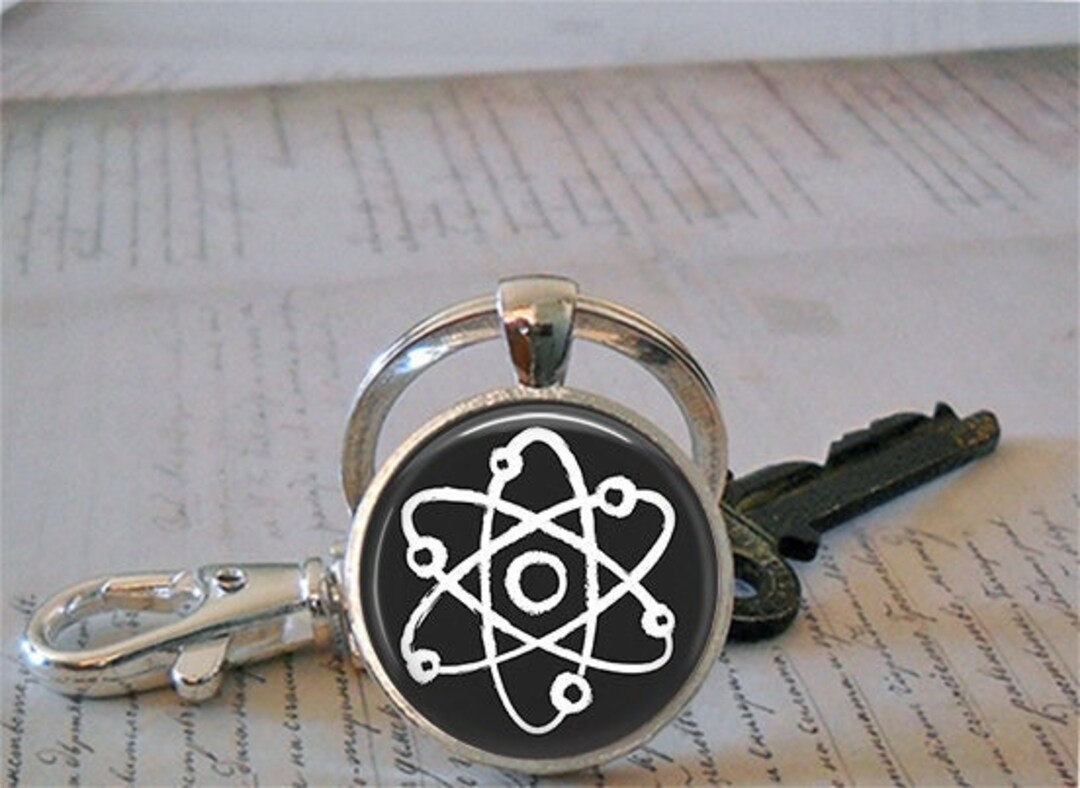 Chalkboard Atom Key Chain, Necklace or Brooch, Gift for Schoolteacher Science Teacher Gift ...