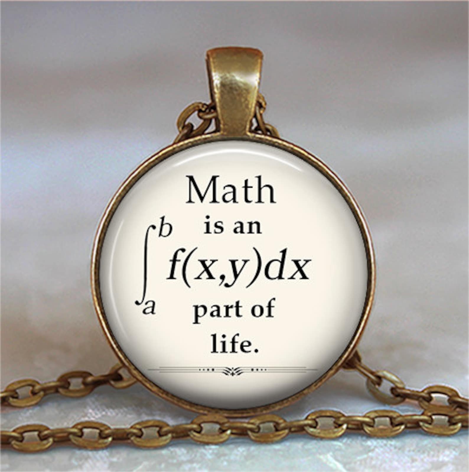 Math is an Integral Part of Life Necklace Math Pendant Math - Etsy