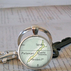 Palawan Map Necklace or Keychain, Travel Gift Globetrotter Gift Gift ...