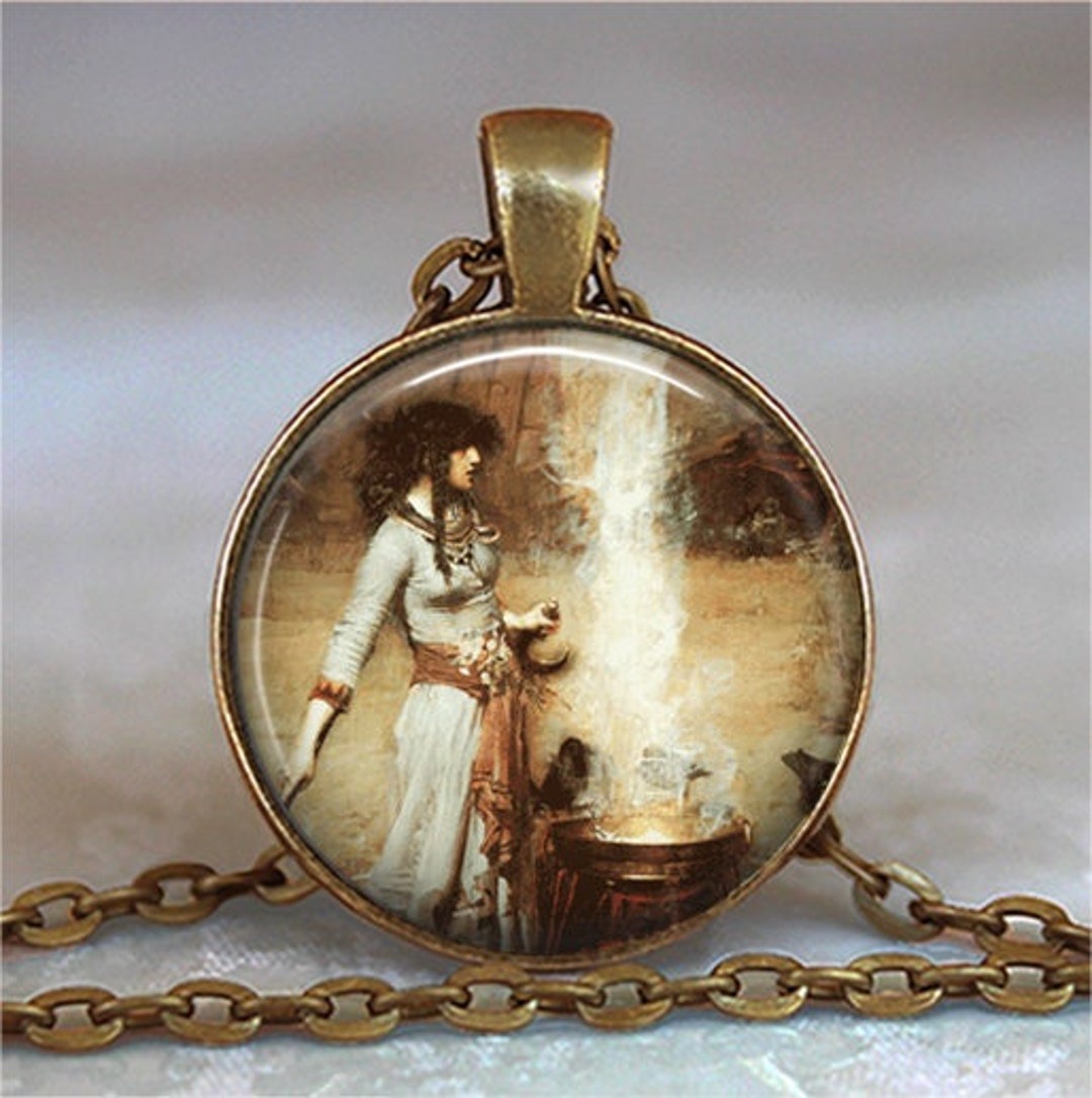 The Magic Circle Art Pendant, Witch Necklace Wiccan Gift Sorceress ...