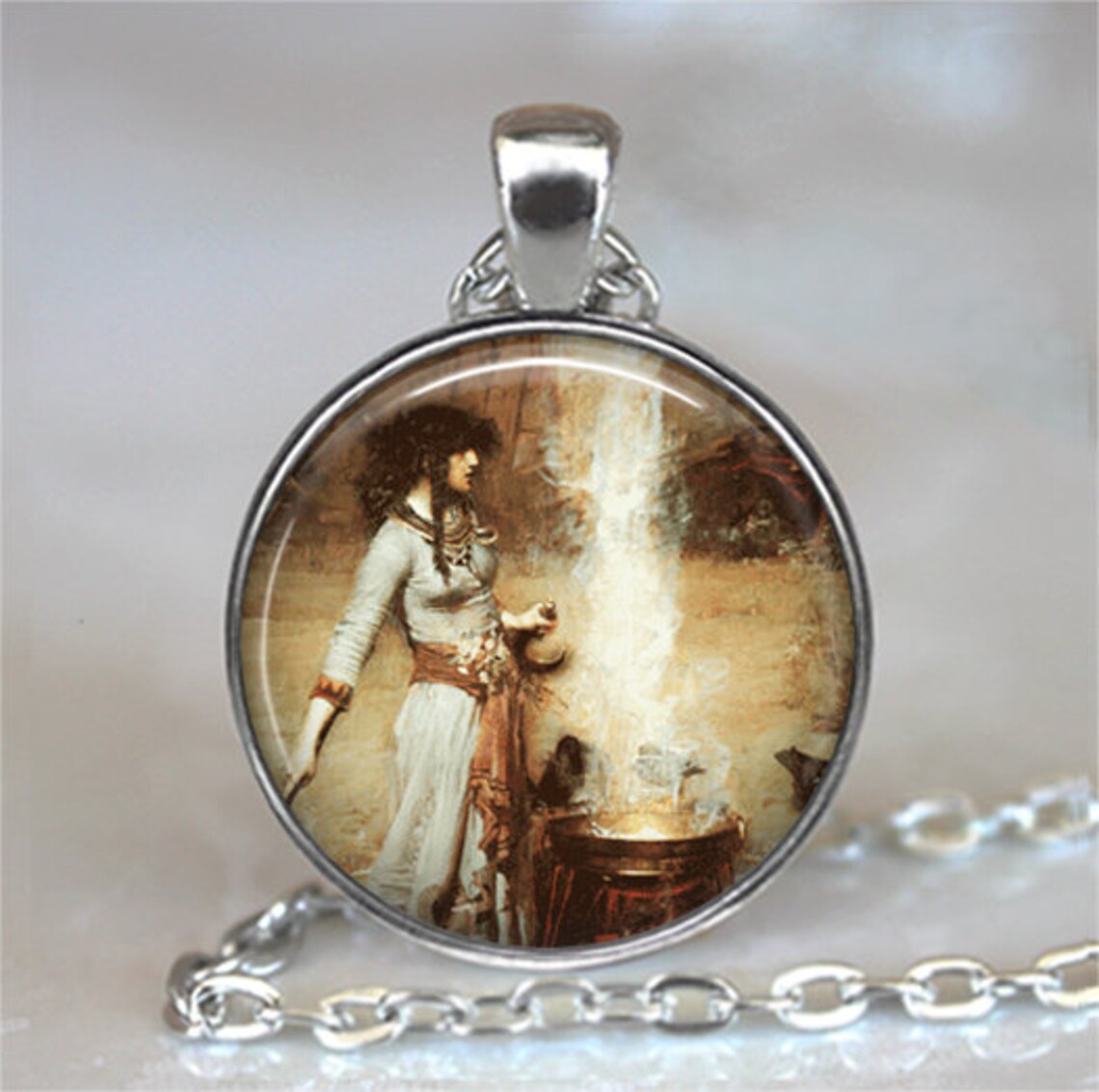 The Magic Circle Art Pendant, Witch Necklace Wiccan Gift Sorceress ...