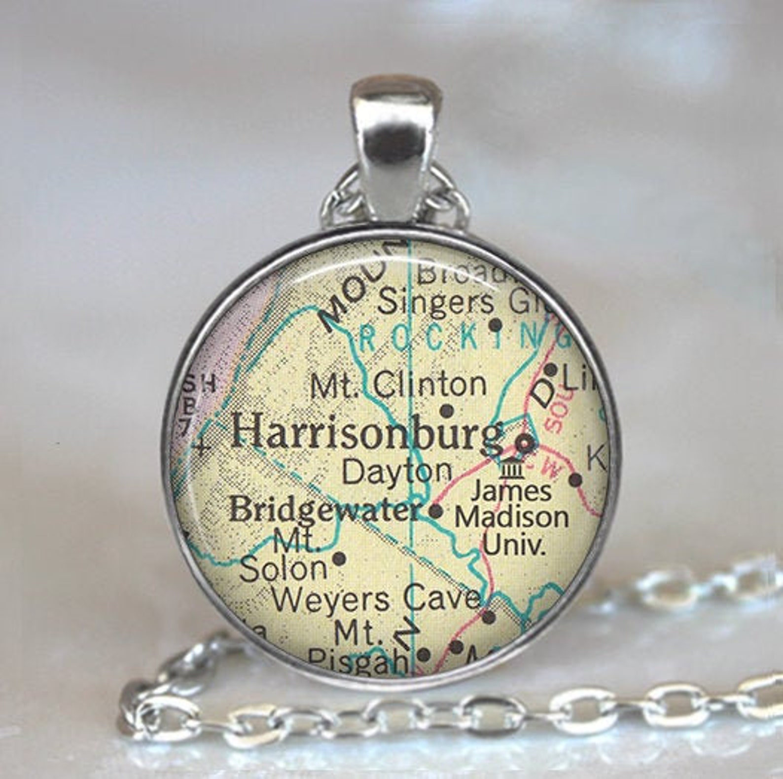 James Madison University Map Necklace JMU Pendant - Etsy