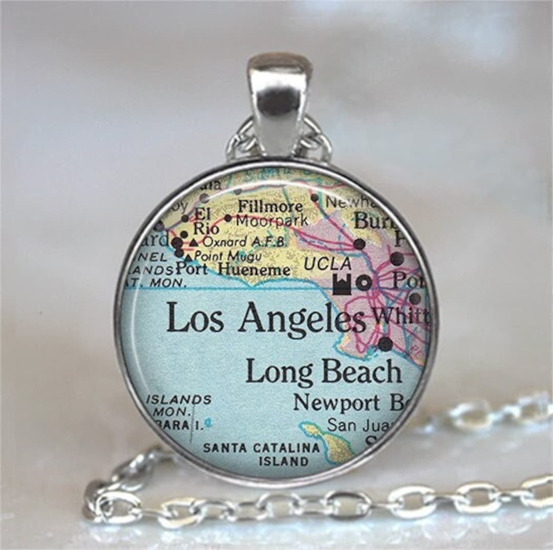 UCLA Map Necklace University of California Los Angeles Map - Etsy