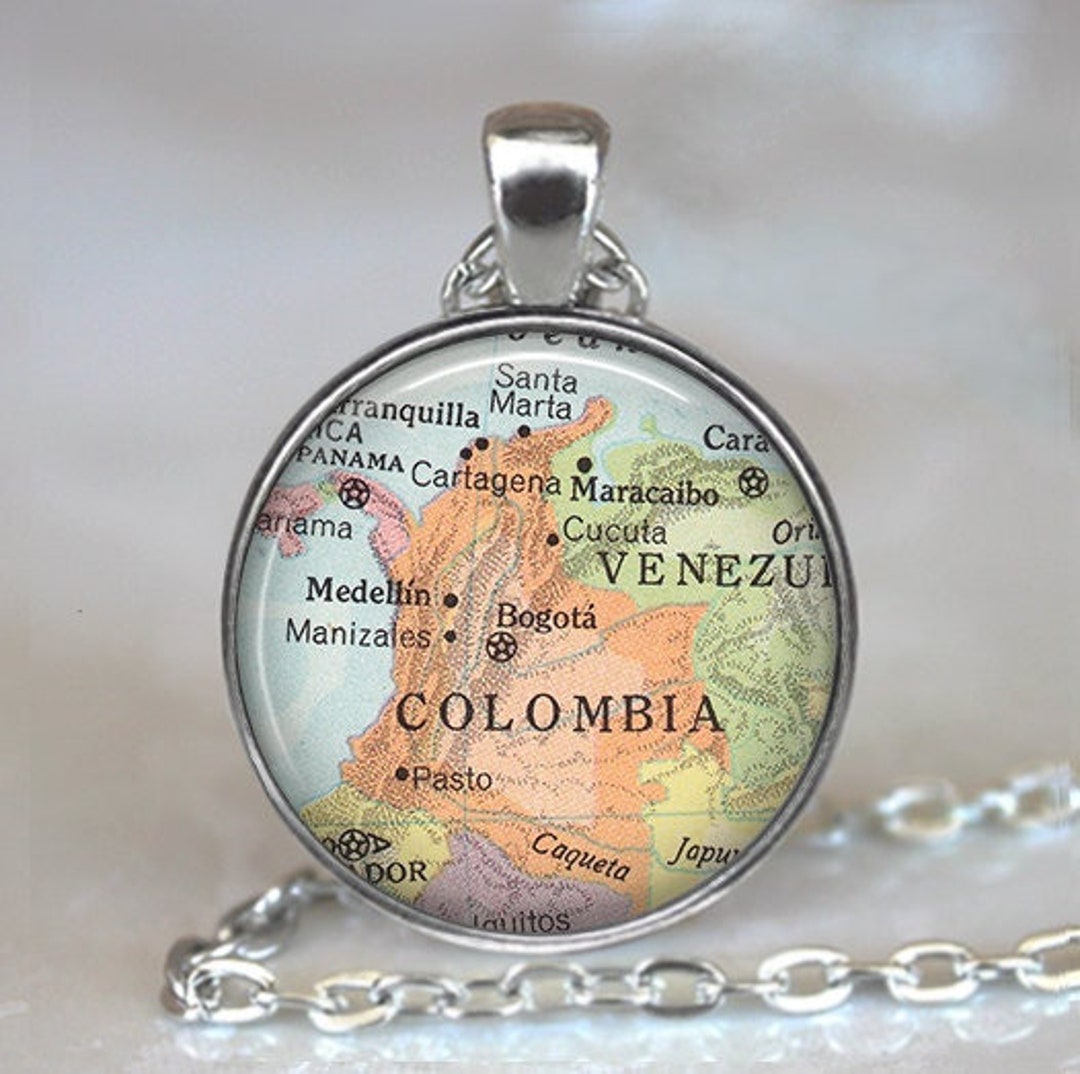 Colombia Map Pendant, Colombia Map Necklace Colombia Pendant Colombia ...