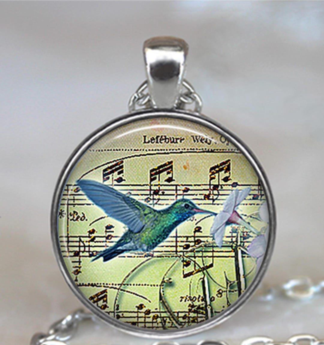 Hummingbird Music Necklace, Brooch or Key Chain, Hummingbird Necklace ...