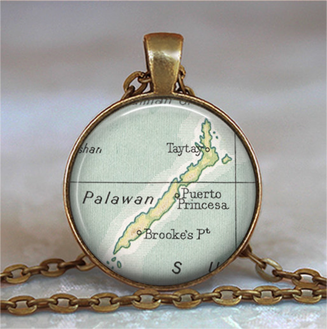 Palawan Map Necklace or Keychain, Travel Gift Globetrotter Gift Gift ...