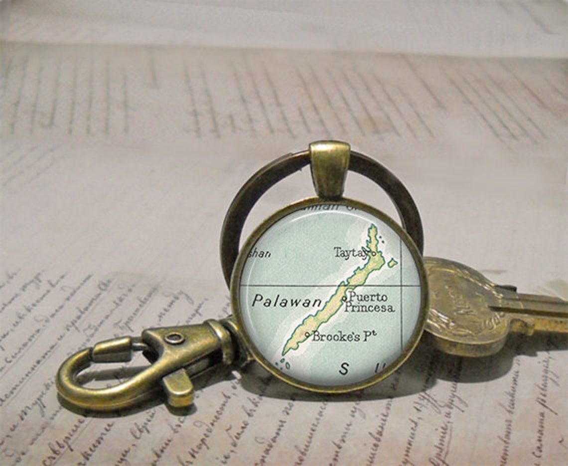 Palawan Map Necklace or Keychain, Travel Gift Globetrotter Gift Gift ...