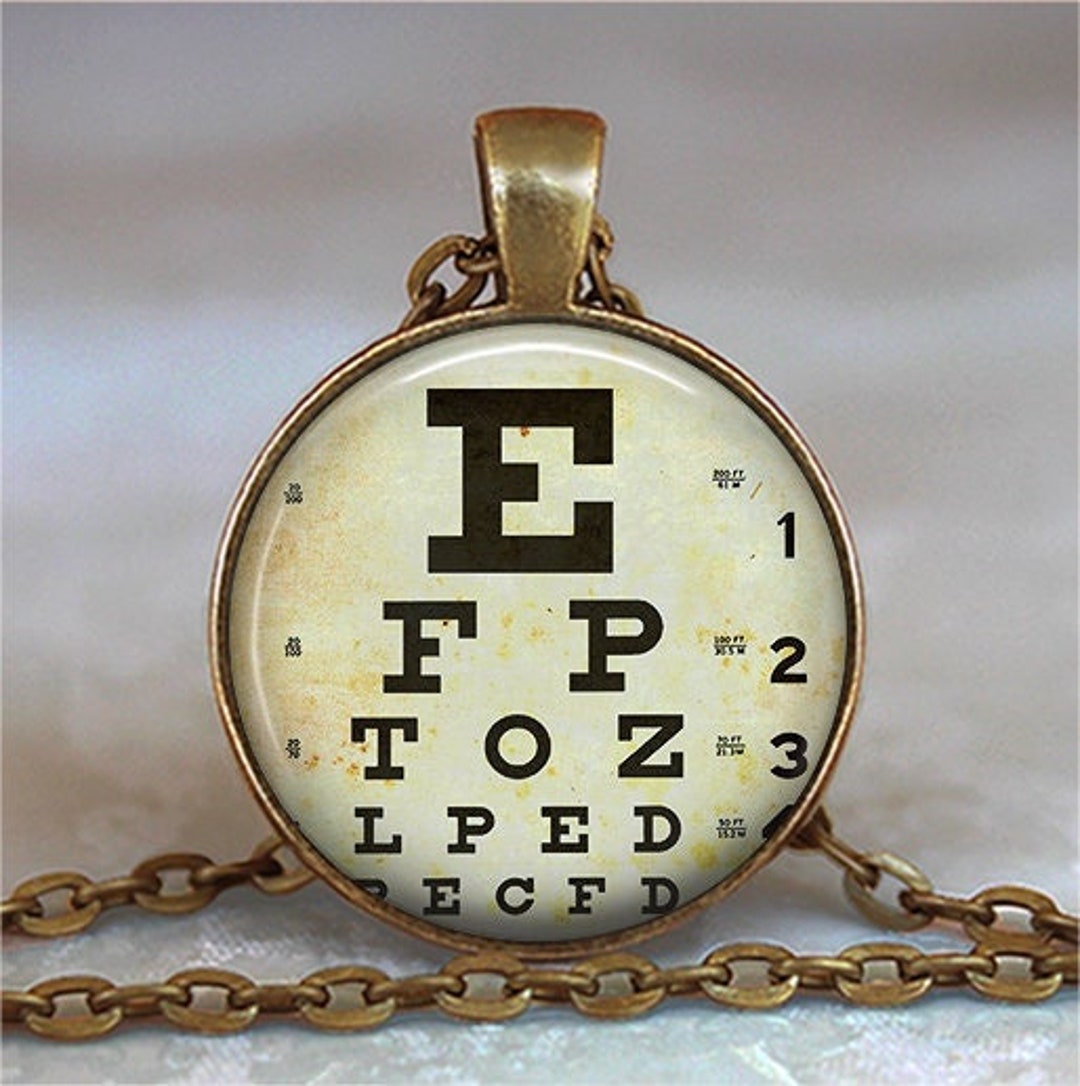 Eye Chart Necklace or Key Chain, Optometrist Optician Ophthalmic ...