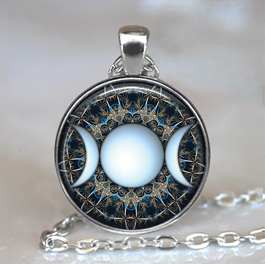 Triple Goddess Necklace, Key Chain or Brooch Pin, Goddess Gift Moon ...