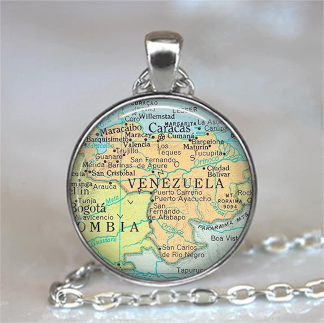 Venezuela Map Necklace or Key Chain, Venezuela Necklace Map Jewelry ...
