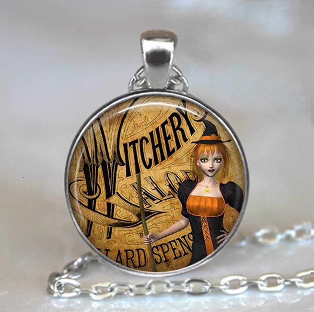 Witchery Witch Necklace, Brooch or Key Chain, Witch Jewelry Halloween ...