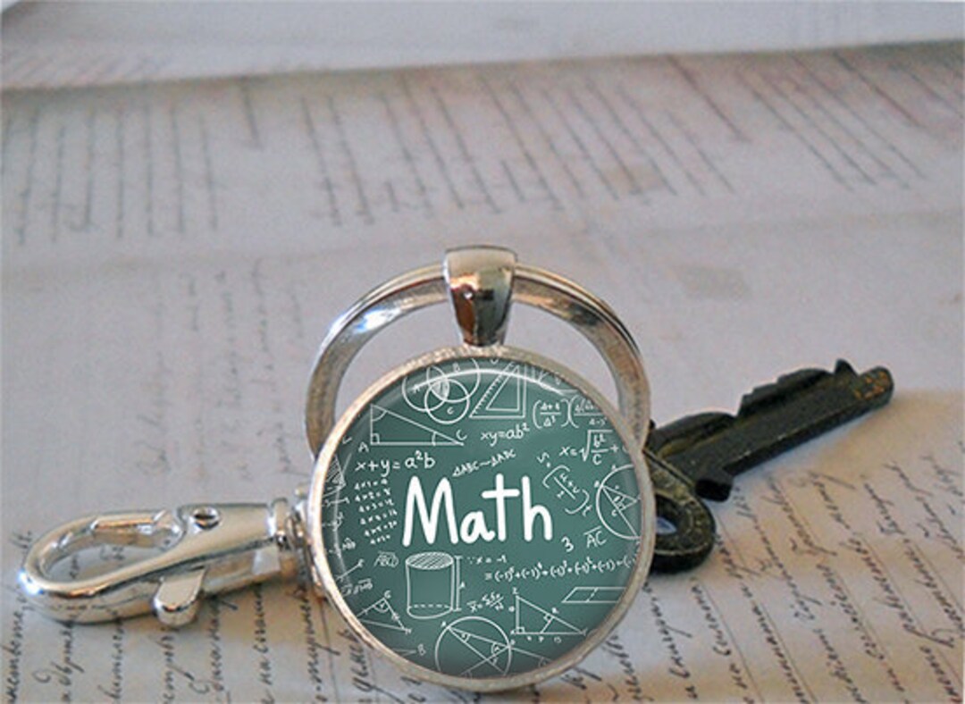 Math Chalkboard Key Chain or Necklace, Gift for Schoolteacher Math ...