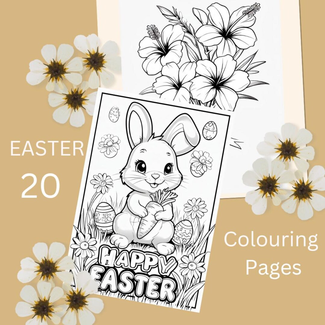Cute Easter Colouring Pages - Etsy