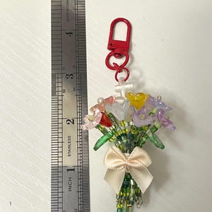 Beaded Flower Bouquet Keychain - Etsy