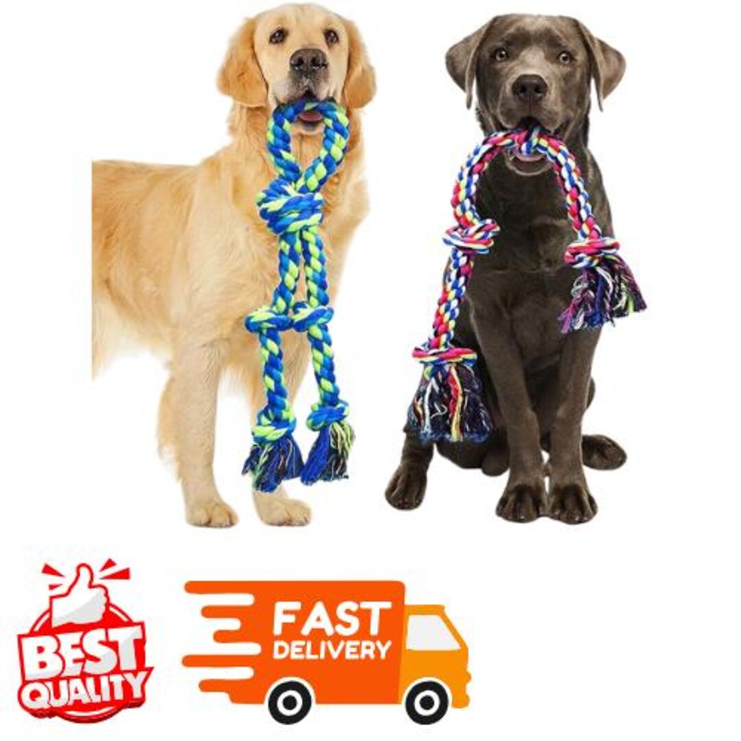 Feeko Heavy Duty Dog Rope Toys, 2 Pack for Large & Medium Aggressive ...