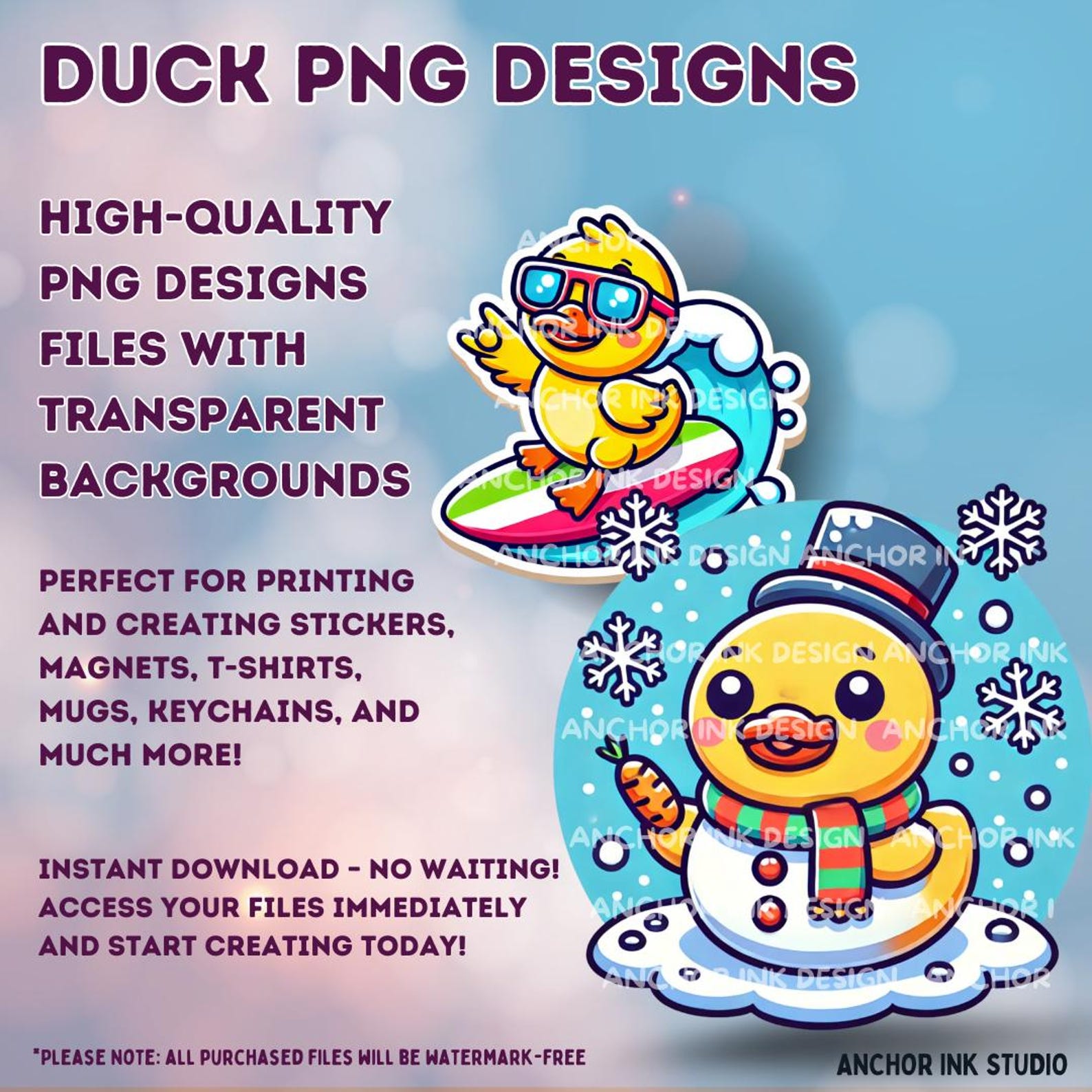 Seasonal Rubber Duck Clipart Bundle: 20 Holiday PNG Designs (digital ...