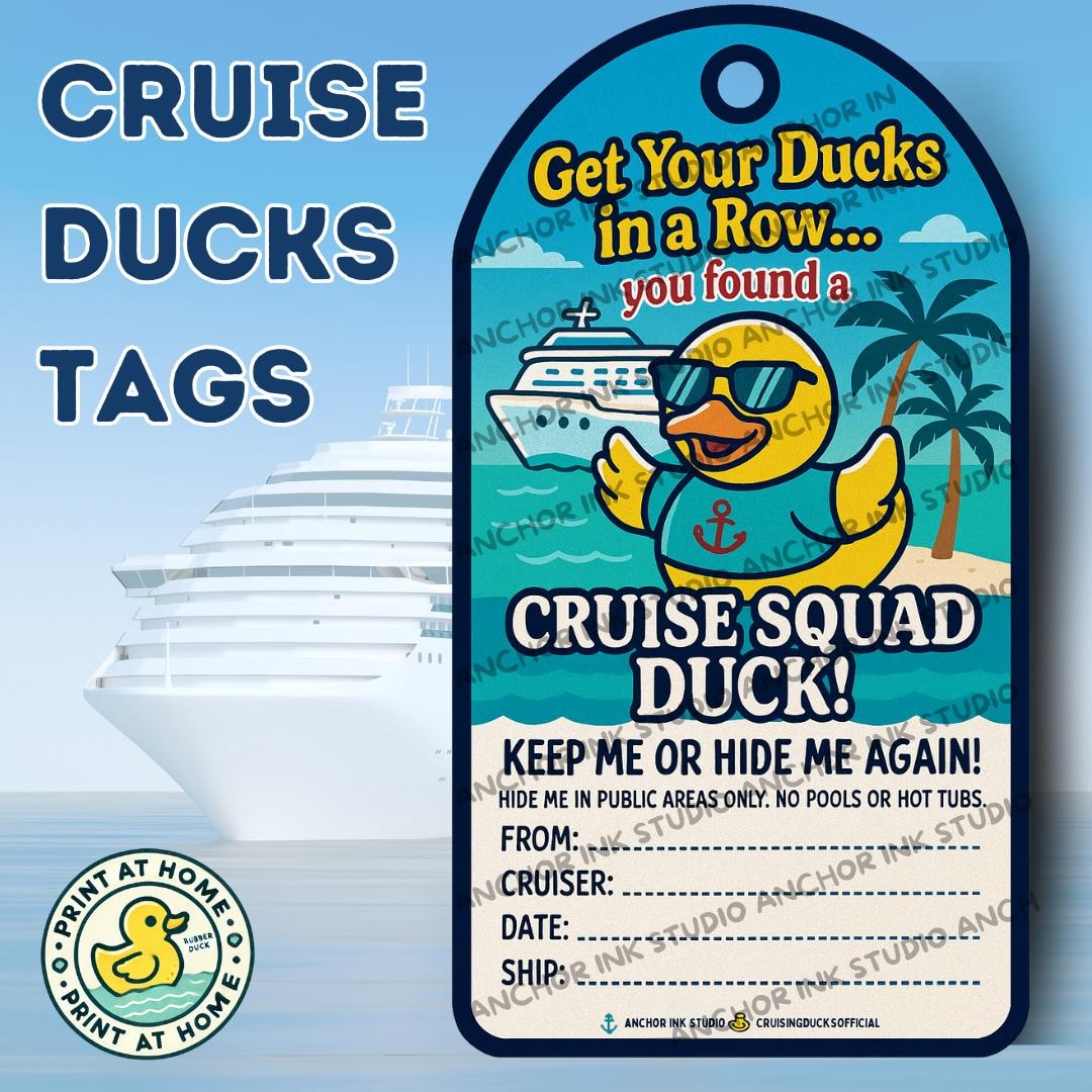 Cruise Duck Tags Printable | Cruise Duck Squad Duck Tag | Handwrite ...