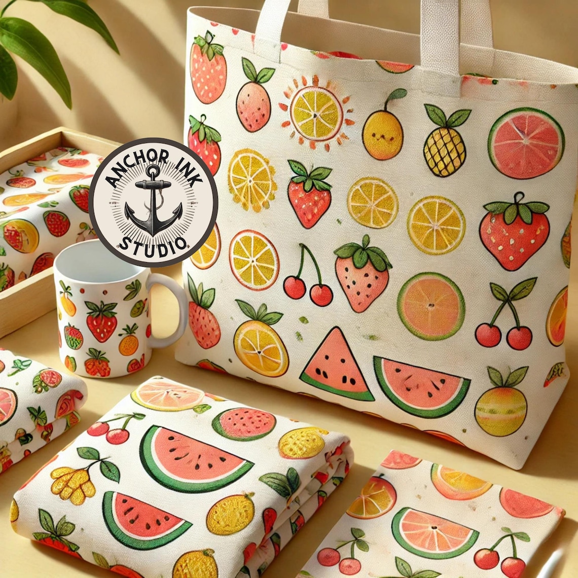 Summer Fruits Seamless Pattern | 12x12” 4000x4000px | Watermelon ...