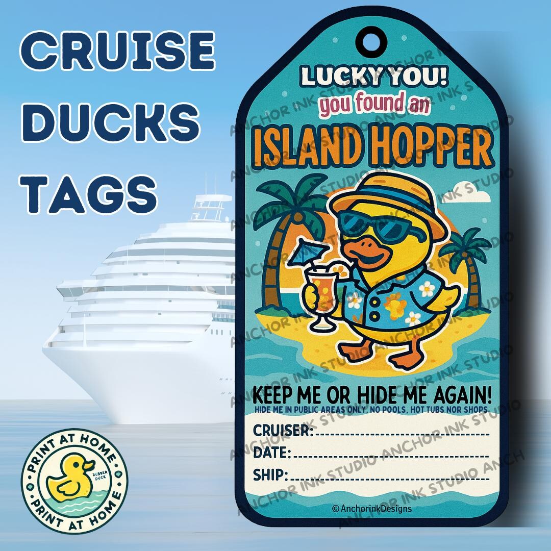 Cruise Duck Tags Printable | Island Hopper Duck Tags | Handwrite Your ...