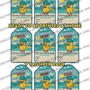 Cruise Duck Tags Printable | Lucky Duck Tags | Handwrite Your Info ...
