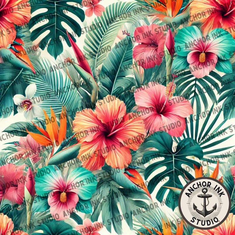 Tropical Hibiscus Fabric - Etsy