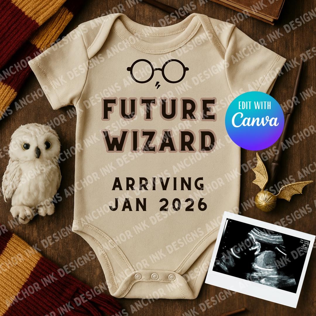 Editable Wizard Baby Announcement Template | Future Wizard Baby Reveal ...