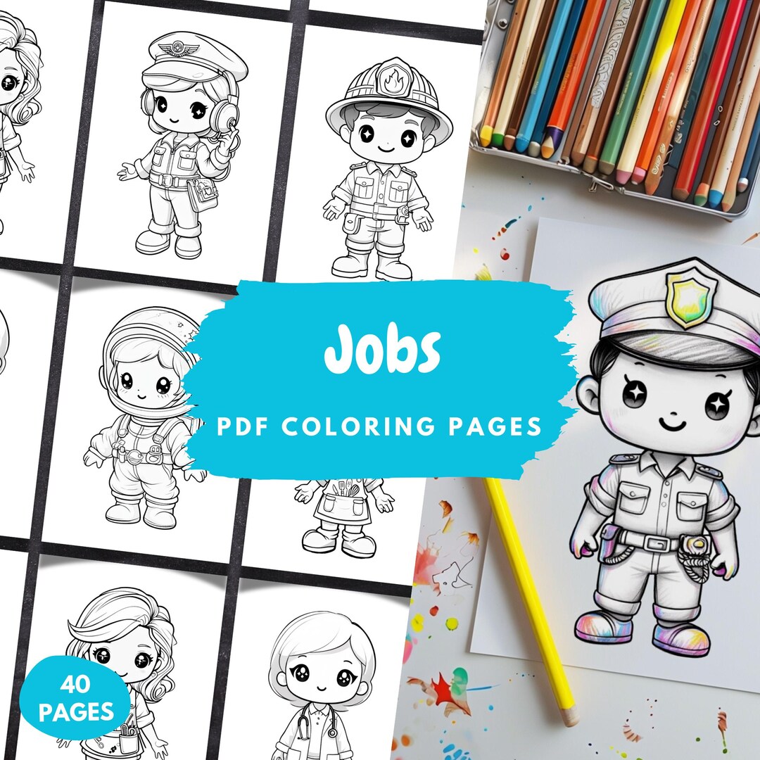 40 Printable Coloring Pages for Kids - Job Coloring Book - Kids ...
