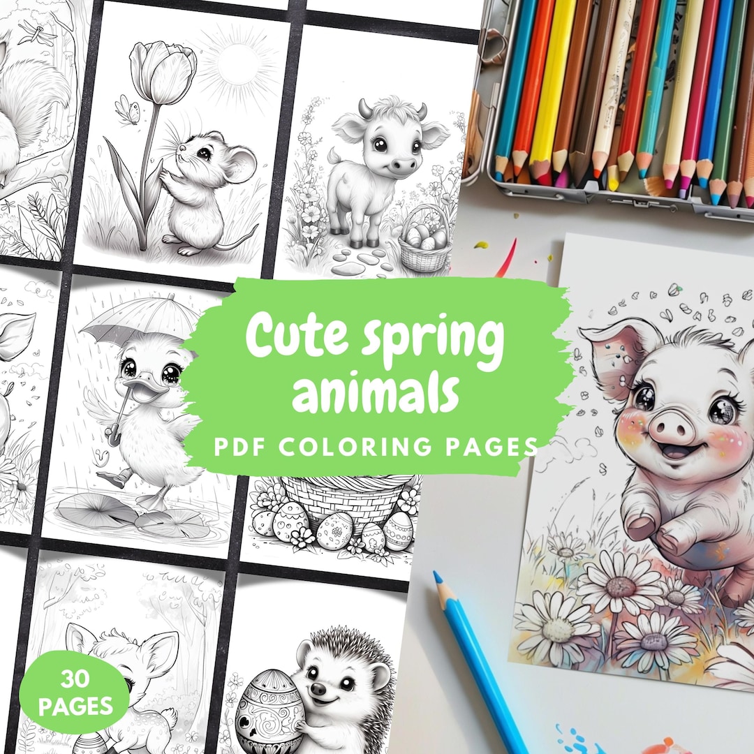 30 Cute Spring Animal Coloring Pages - Adorable Easter Printable Pages ...