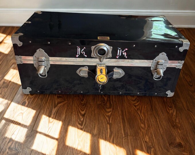Vintage 1960s Seward Vacationer Trunk – 30” Black Locking Chest With ...