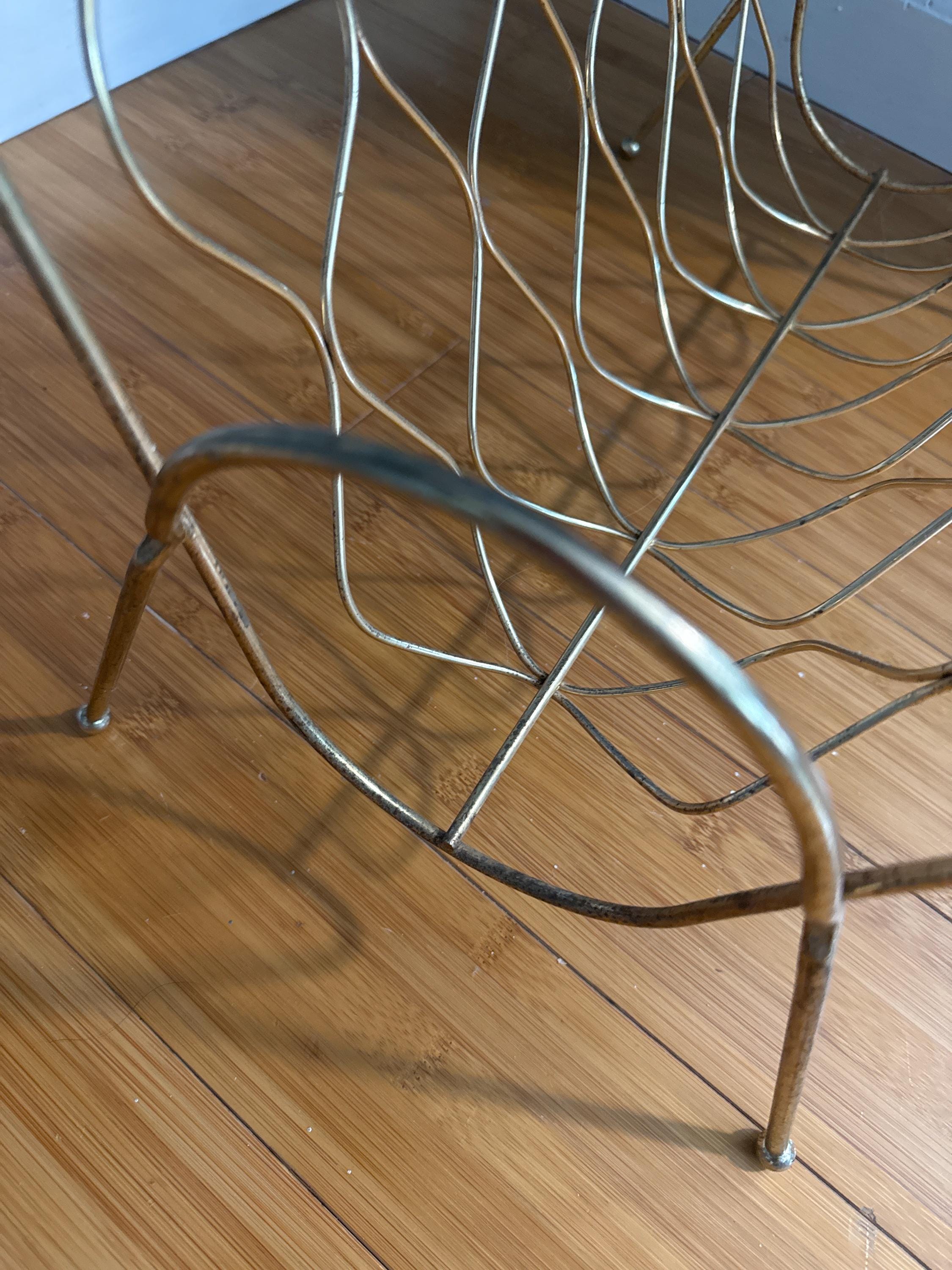 Mid Century Brass Record Holder / Atomic Wire Magazine - Etsy