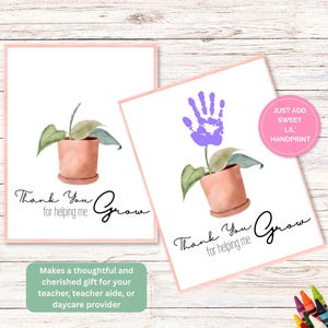 Teacher Appreciation Handprint Art, Thank You for Helping Me Grow ...