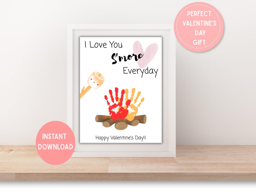Valentines Day Handprint Campfire Craft | Smores Craft| Keepsake Art ...
