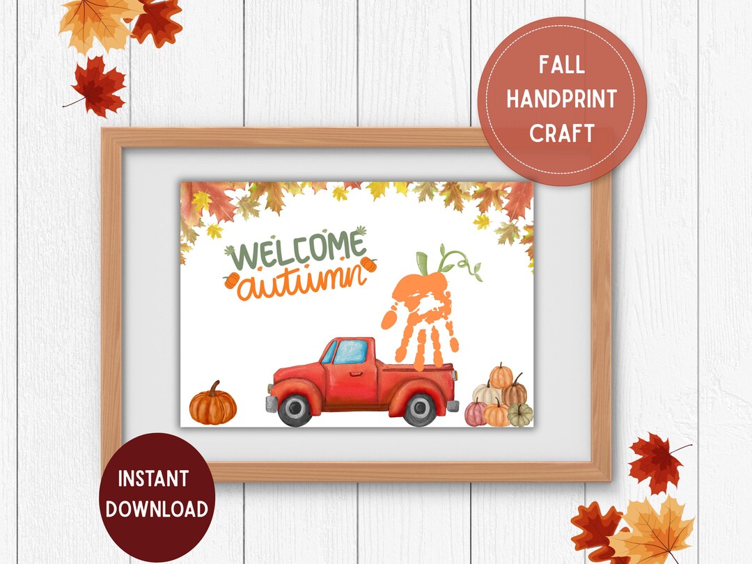 Fall Handprint Craft, Fall Handprint Art, Welcome Autumn Craft, Autumn ...