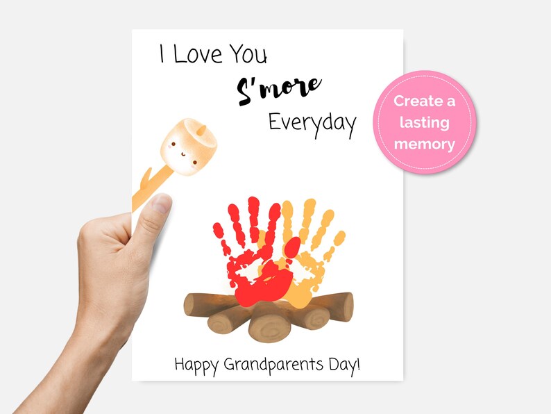 Smore Camping Handprint Craft | Keepsake Art | Campfire Handprint Craft ...