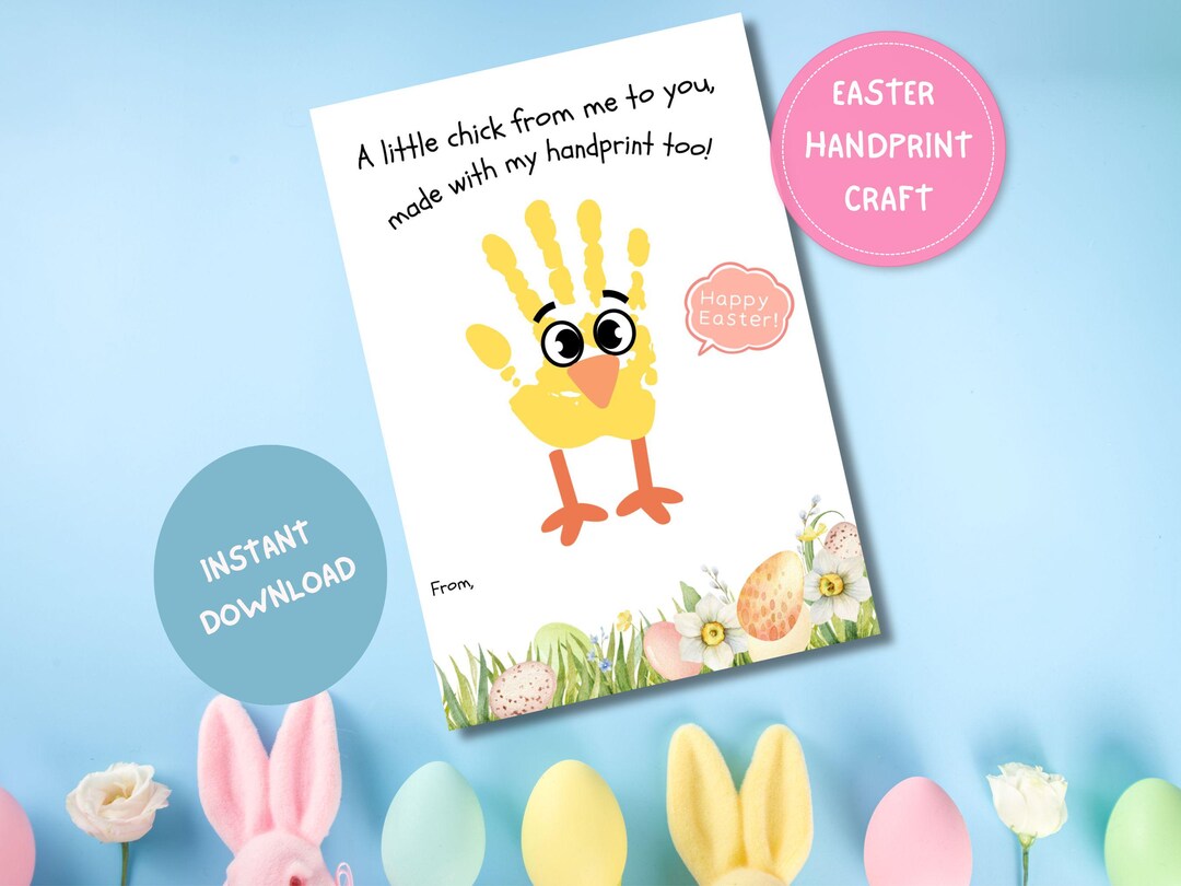 Easter Handprint Art, Toddler Easter Handprints Happy Easter Keepsake ...