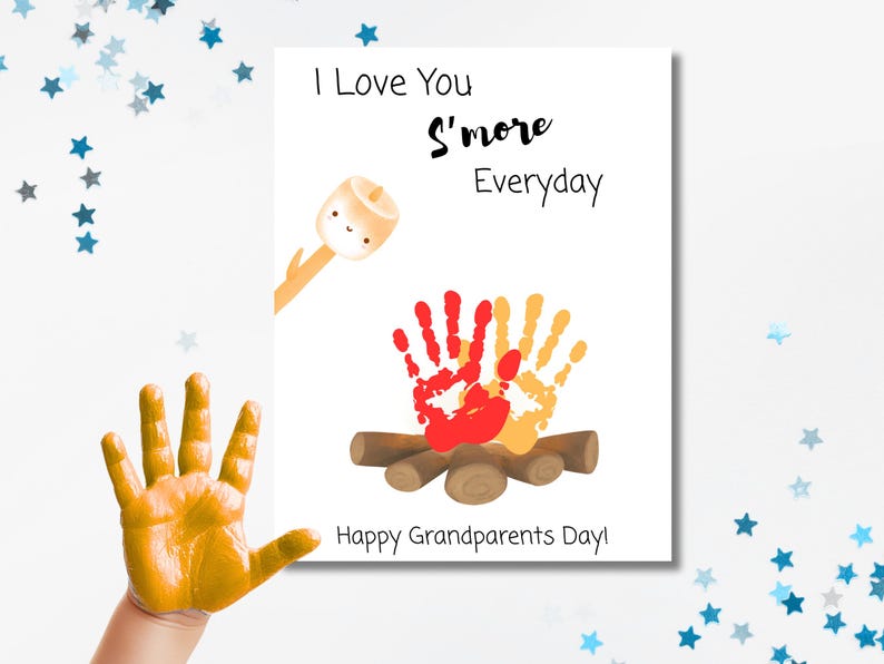 Smore Camping Handprint Craft | Keepsake Art | Campfire Handprint Craft ...