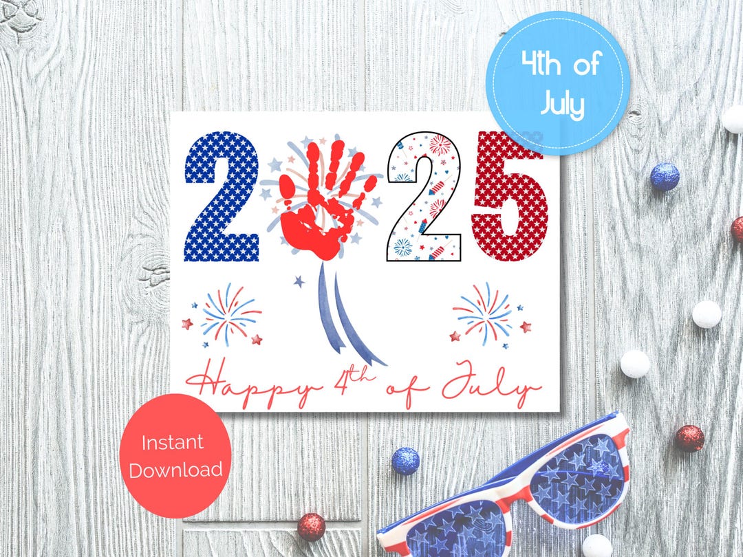 4th of July Handprint Craft Art, Firework Craft Keepsake for Kids ...